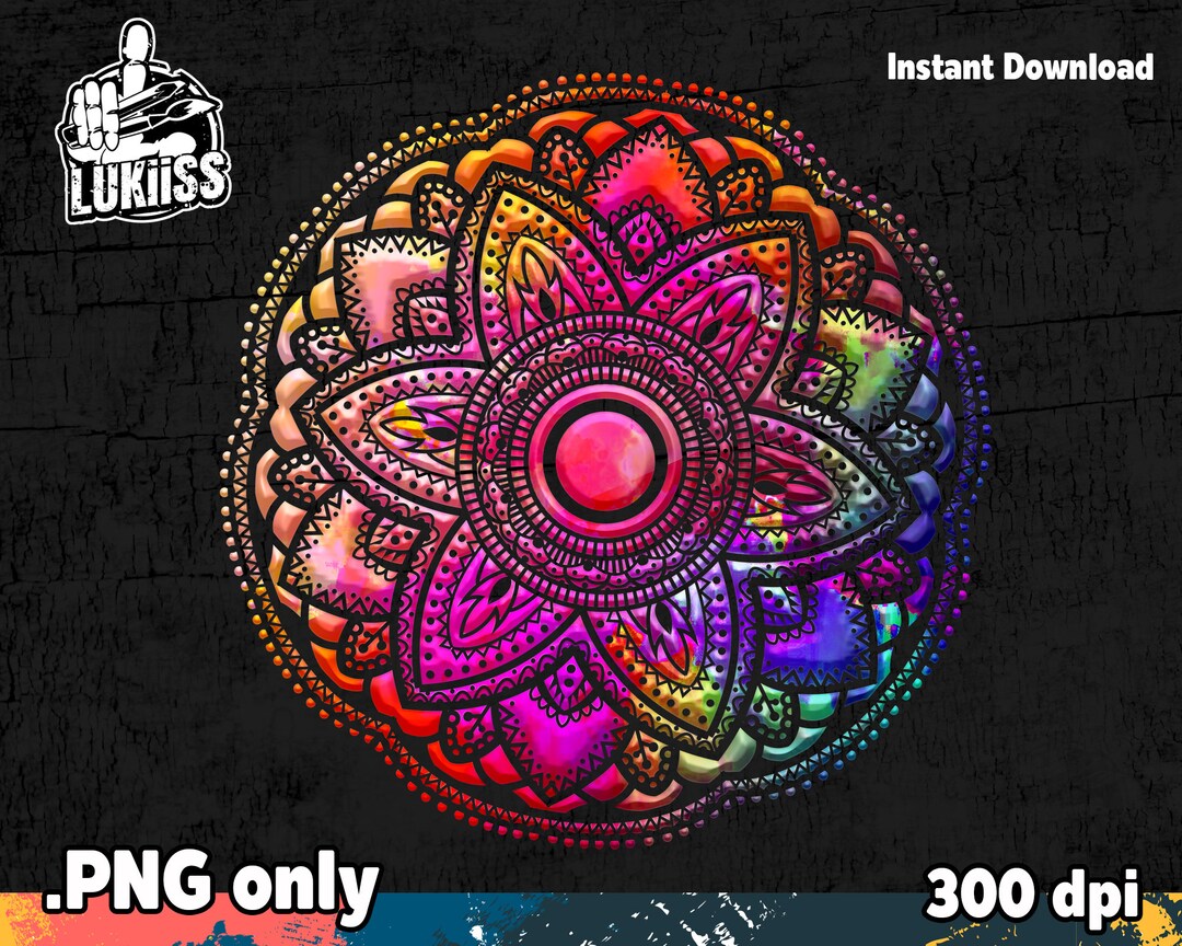 Colorful Floral Mandala Png Png Sublimation Designs Flower - Etsy