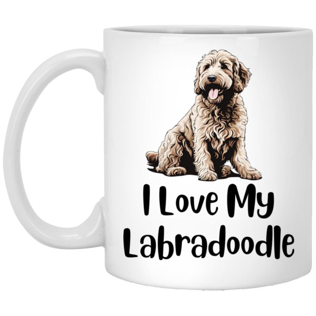 Cute Labradoodle Dog Mug, I Love My Labradoodle Coffee Cup, Dog Lover's ...