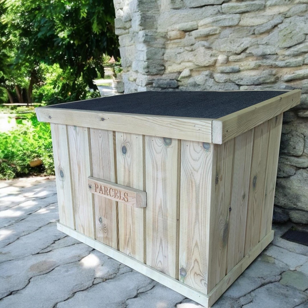 Doorstep Parcel Box. Large Fully Assembled Wooden Outdoor Treated ...