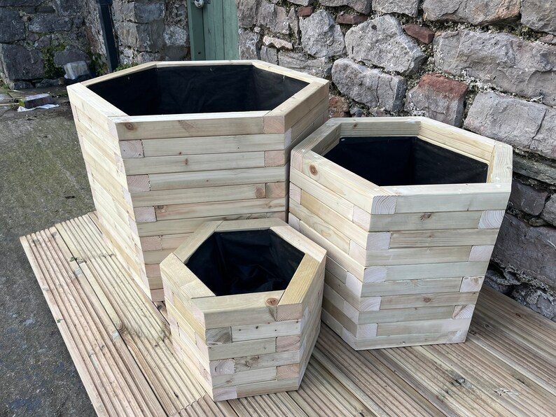 Honeycomb Hexagon Garden Planter Plant Pot. Pressure Treated - Etsy UK