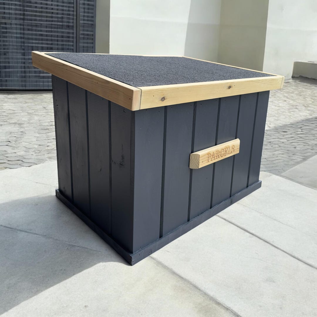 Doorstep Parcel Box. Large Fully Assembled Wooden Outdoor Treated ...