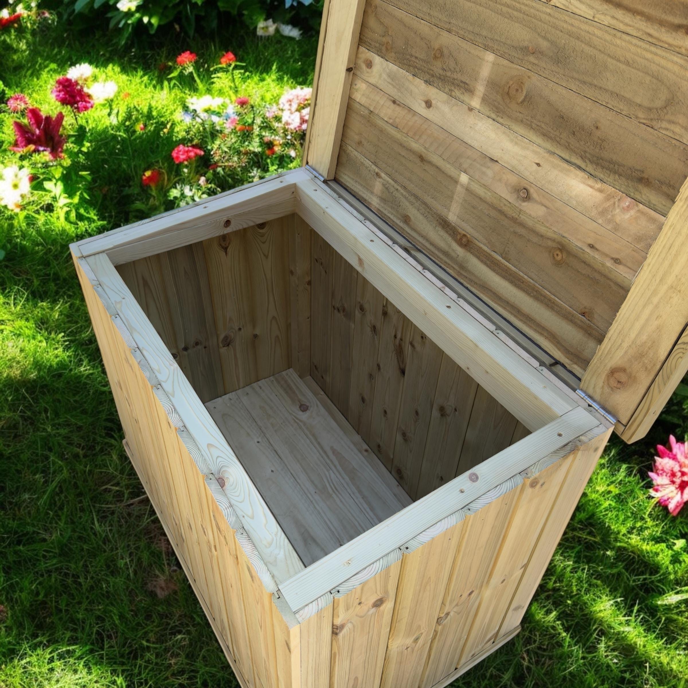 Wooden Garden Storage Chest. Outdoor Waterproof Box. Pressure Treated ...