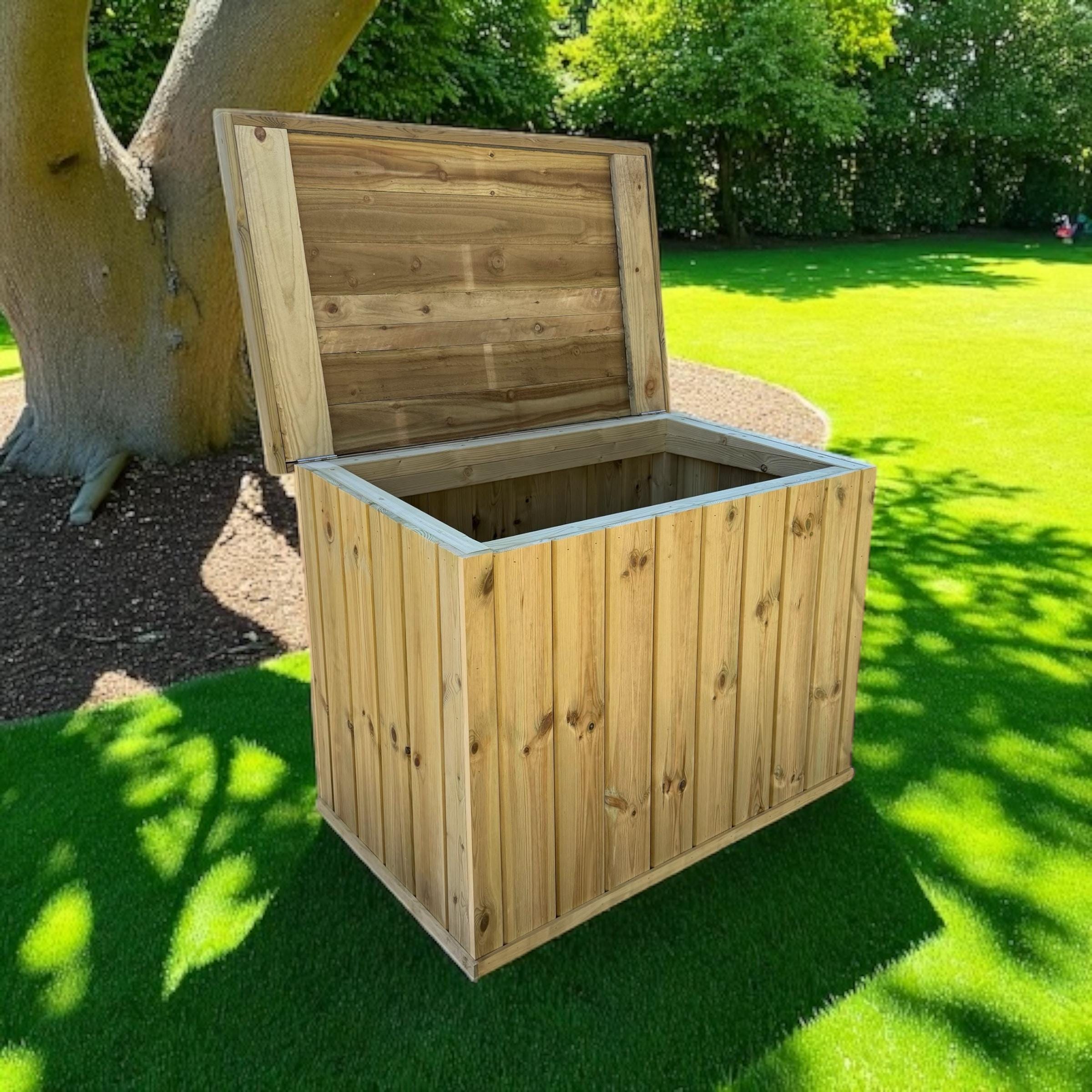 Wooden Garden Storage Chest. Outdoor Waterproof Box. Pressure Treated ...