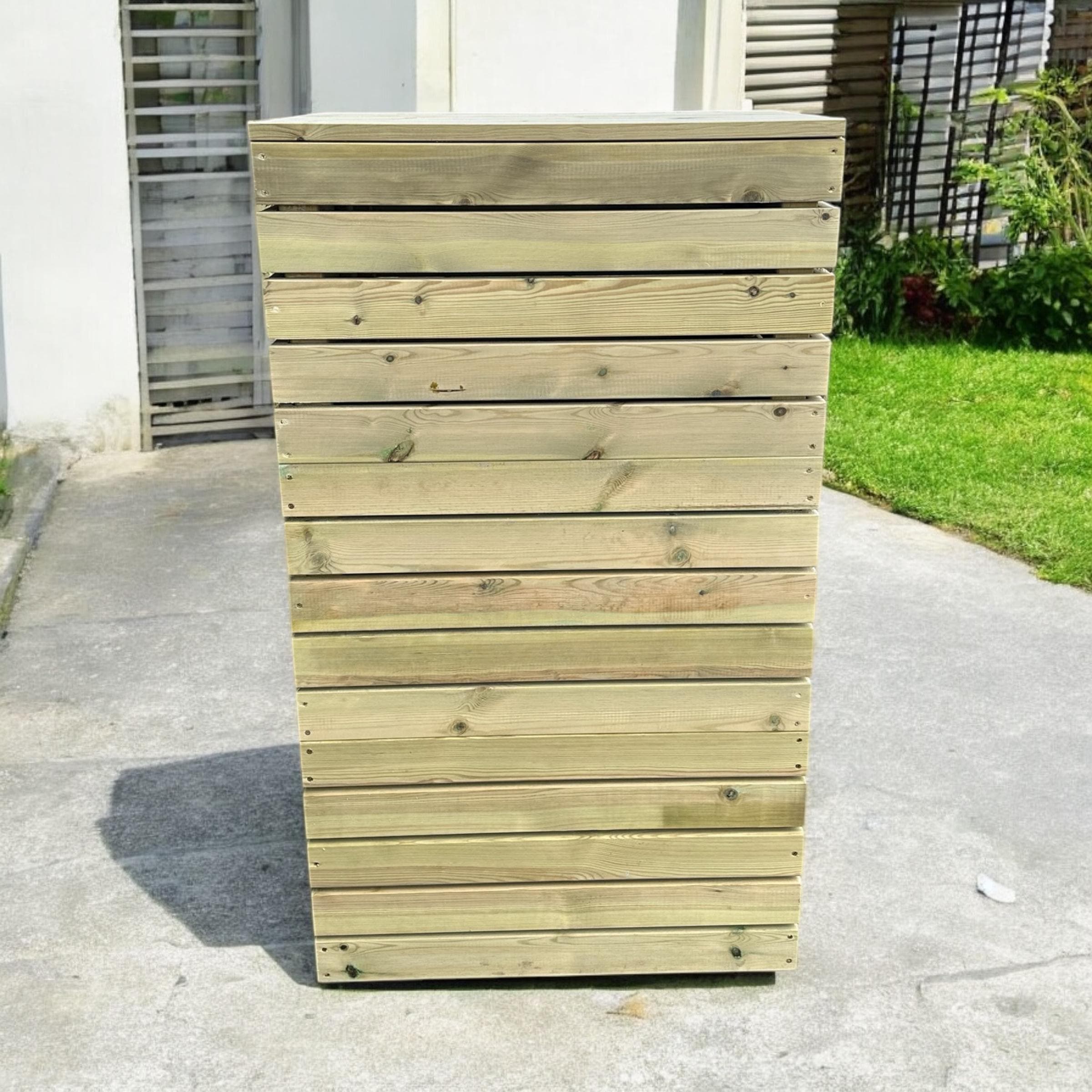 Wooden Recycling Bin Cover, Pressure Treated Waste Storage - Etsy UK