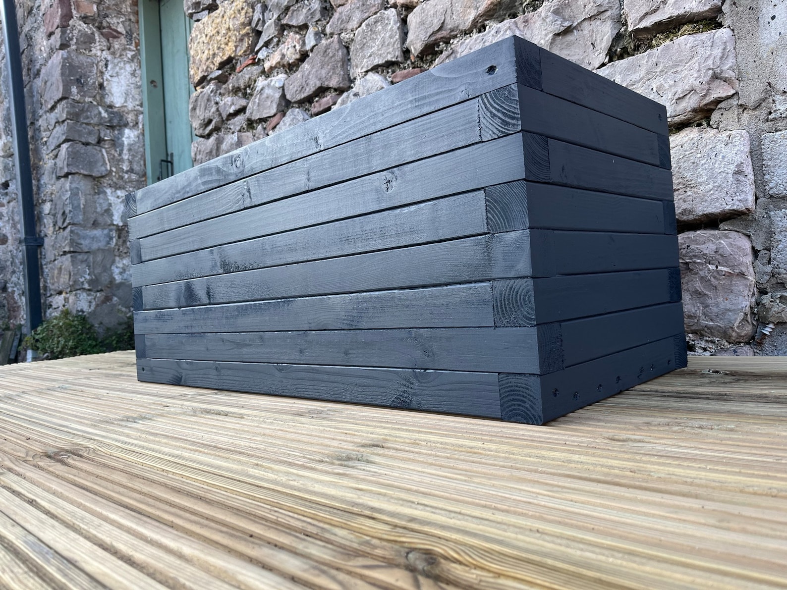 Handmade Grey Wooden Garden Planter – Raised Trough, Made to Measure ...