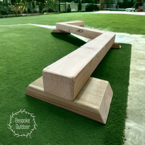 Childrens Early Years Play Zig Zag Balance Beam Wooden Garden Playground Activity. Raised ...