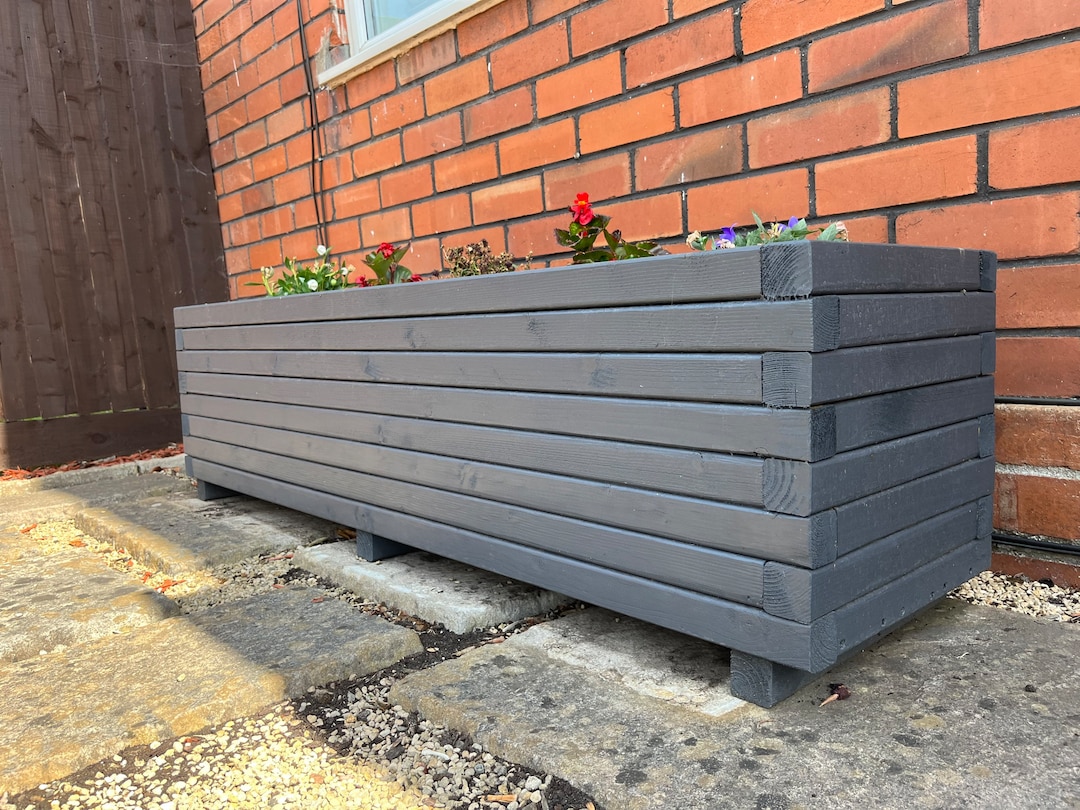 Handmade Somerset Wooden Garden Planter Trough: Stylish Raised Bed ...
