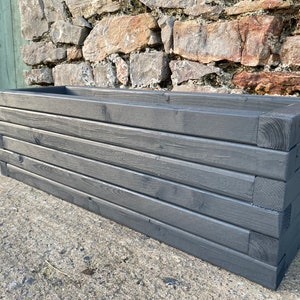 FREE DELIVERY - Grey Handmade Garden Planters. Made to Measure. Wooden ...
