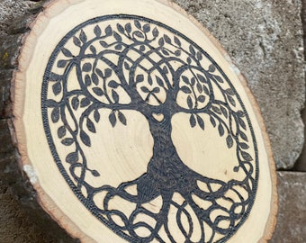 Stained Glass Style Tree of Life Plaque Stained Glass Pattern, Faux ...