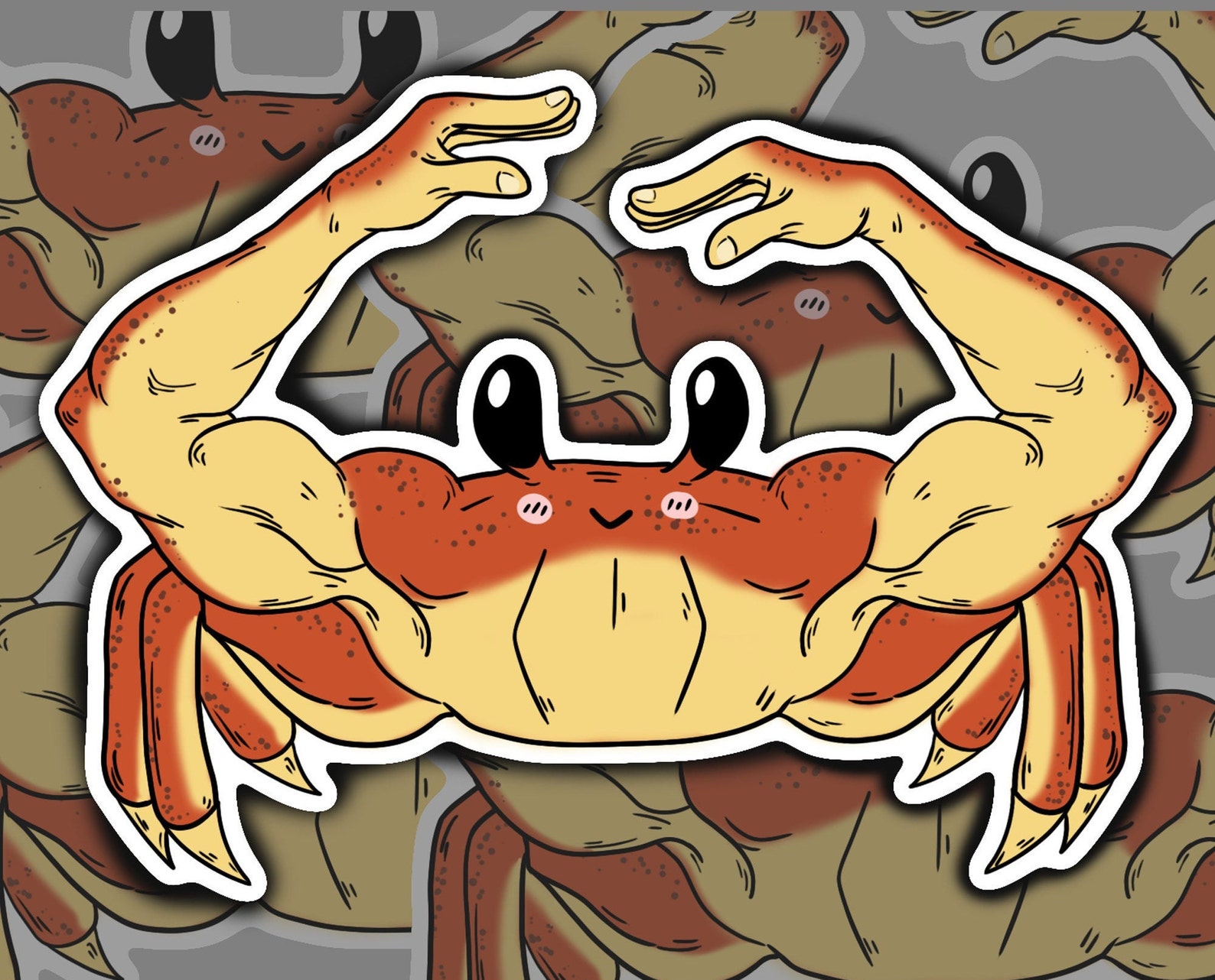 Cursed Buff Crab Sticker Illustration Digital Art - Etsy Denmark