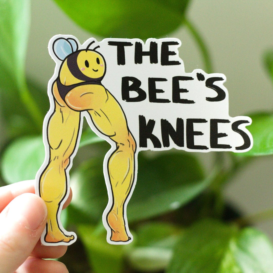 The Bee's Knees Sticker | Digital Art | Funny Sticker | Cute Sticker | Waterproof | Memes - Etsy