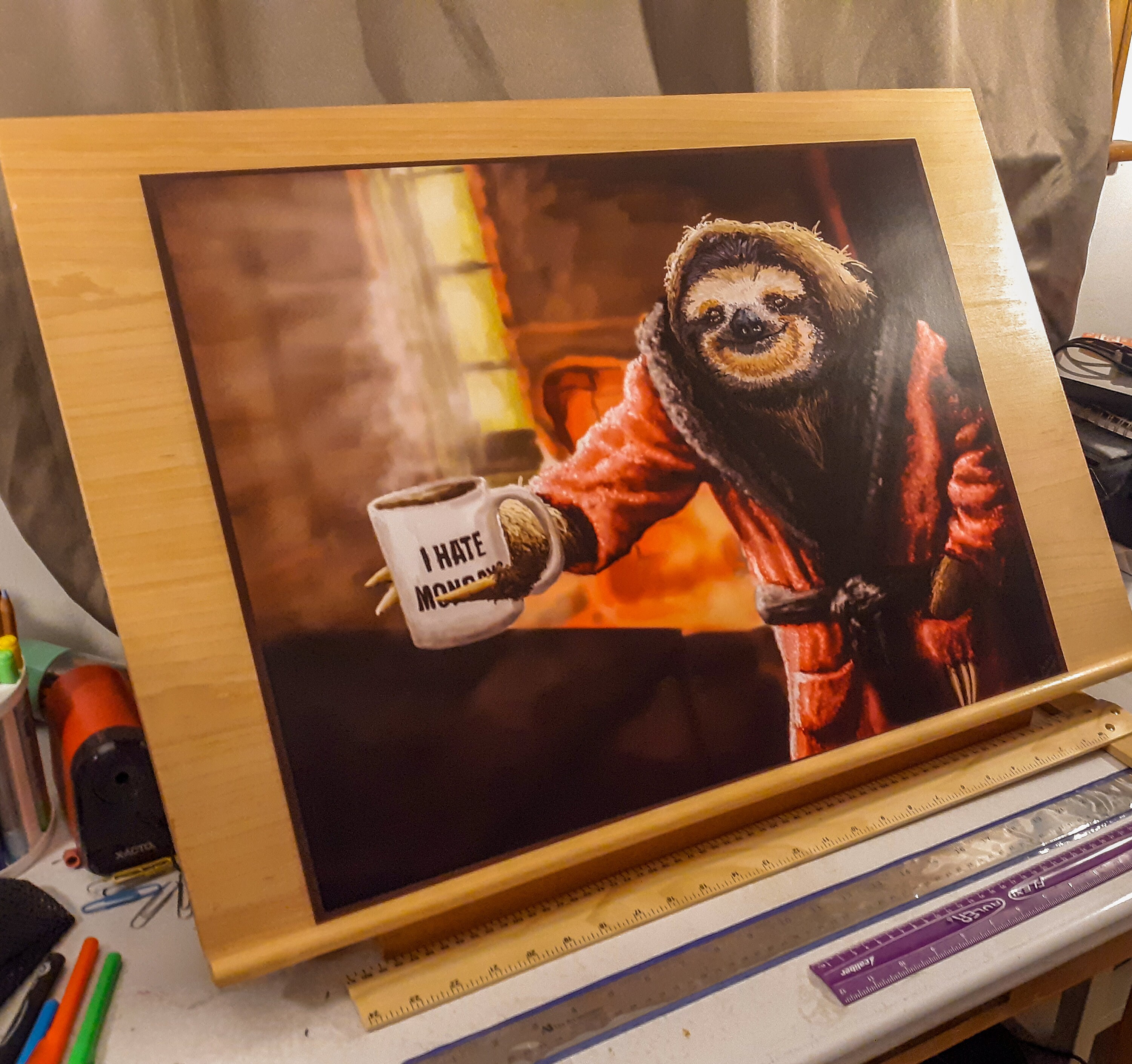 Suave Sloth Drawing Print 18x24 Inches - Etsy UK