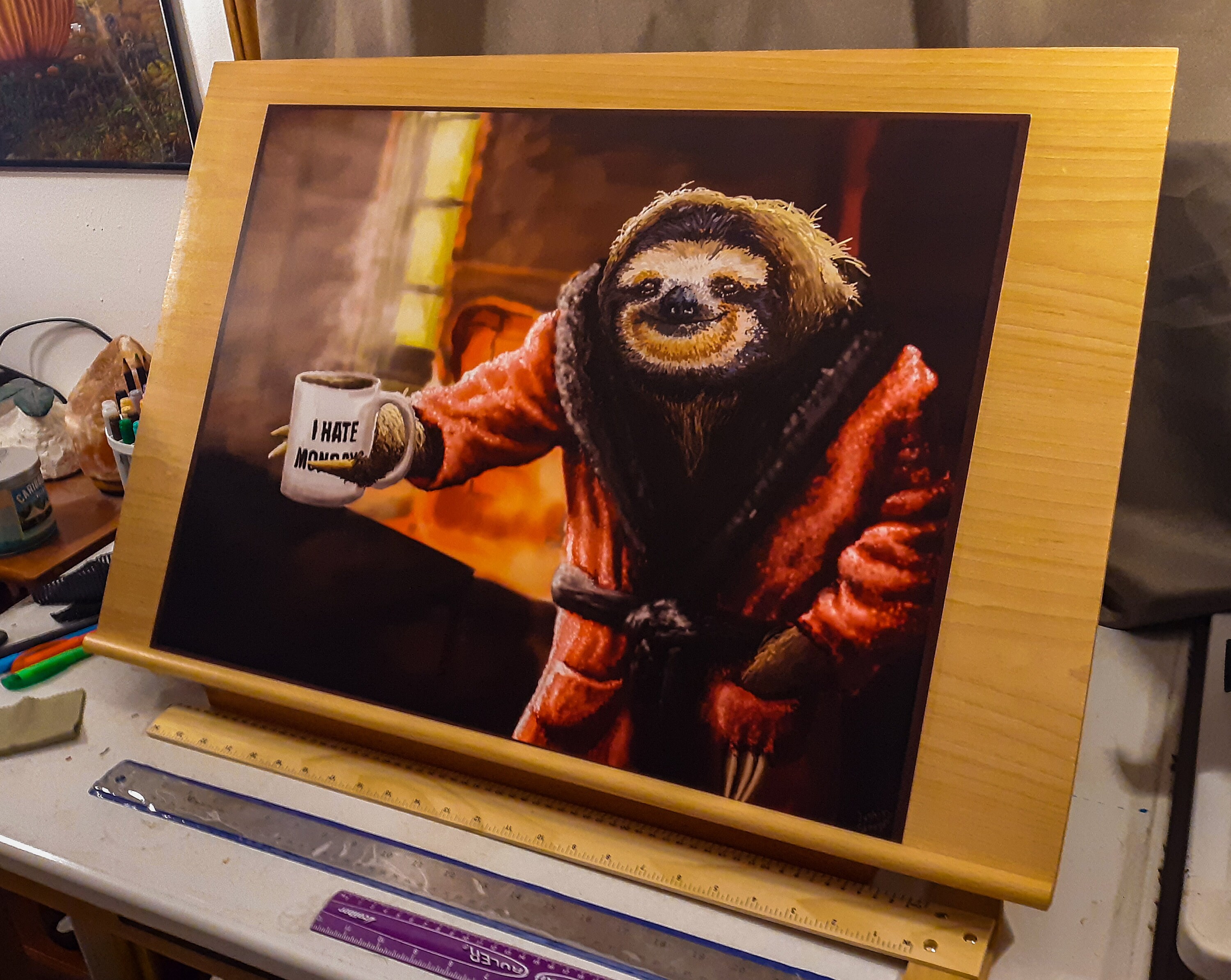 Suave Sloth Drawing Print - 18x24 Inches - Etsy UK