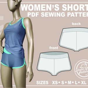 PATTERN SHORTS SPORT. Sewing Pattern Women's Shorts. Small Shorts ...