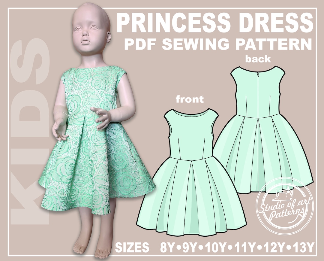 PATTERN KIDS DRESS. Sewing Pattern Dress for Children. Digital Pack 6 ...