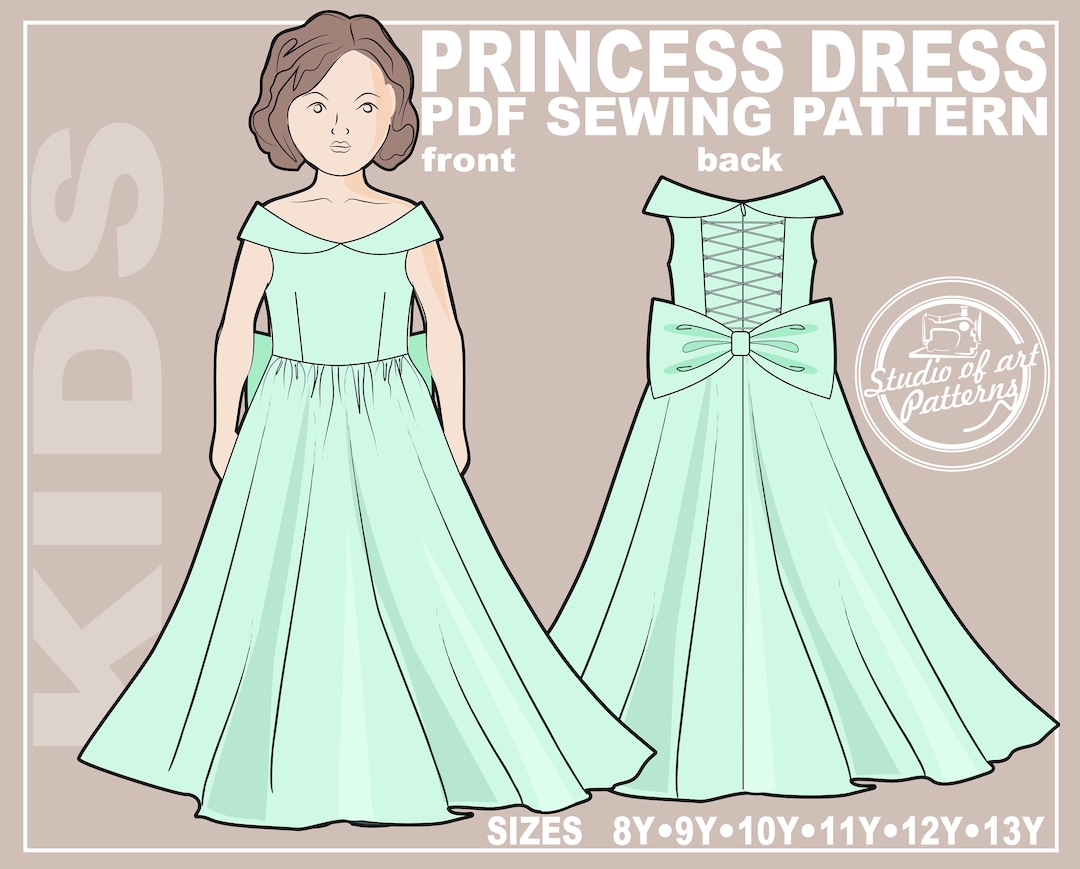 PATTERN KIDS DRESS. Sewing Pattern Dress for Girl. Digital Pack 6 Sizes ...
