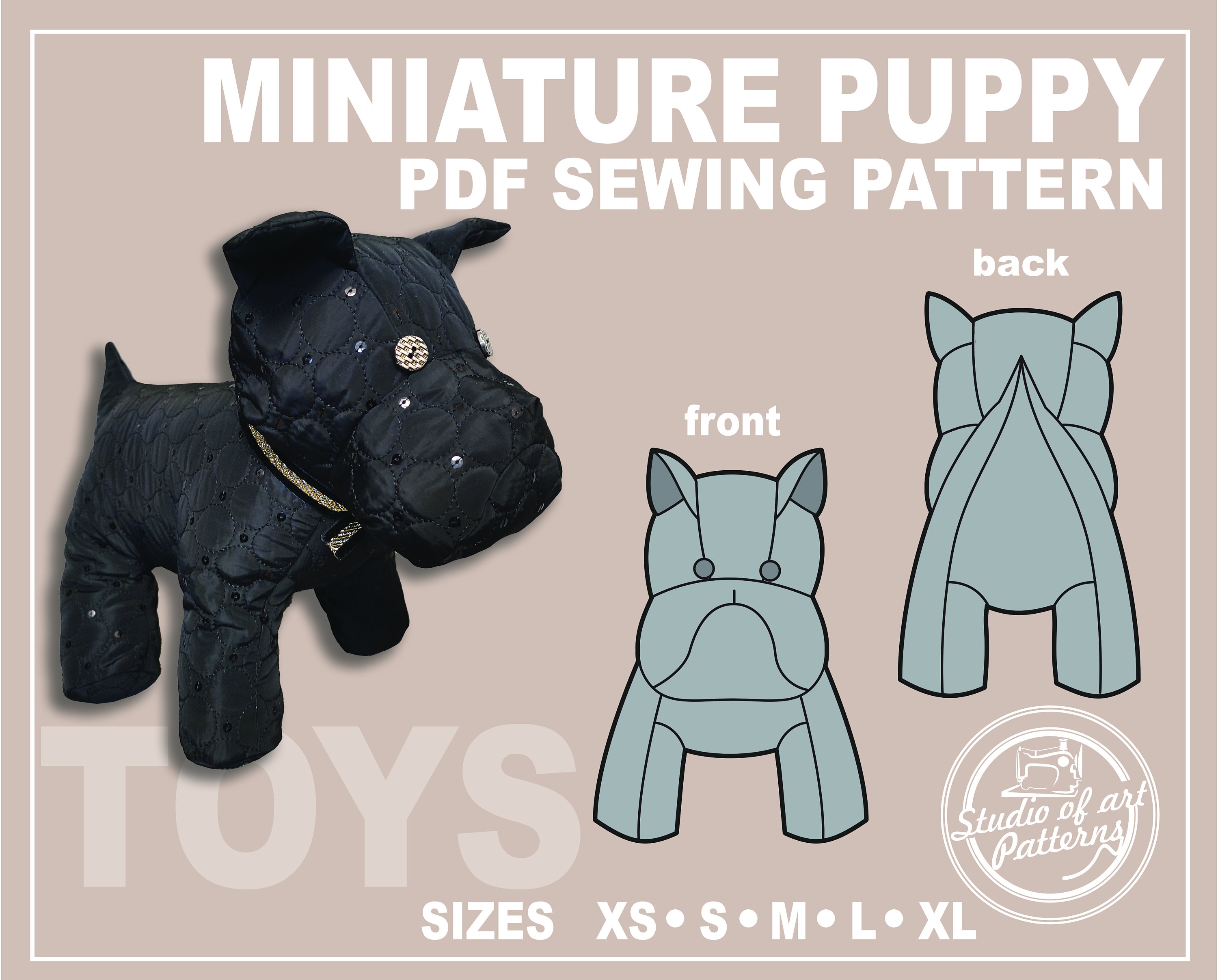 PATTERN MINIATURE PUPPY. Sewing Pattern Stuffed Toys. Digital - Etsy