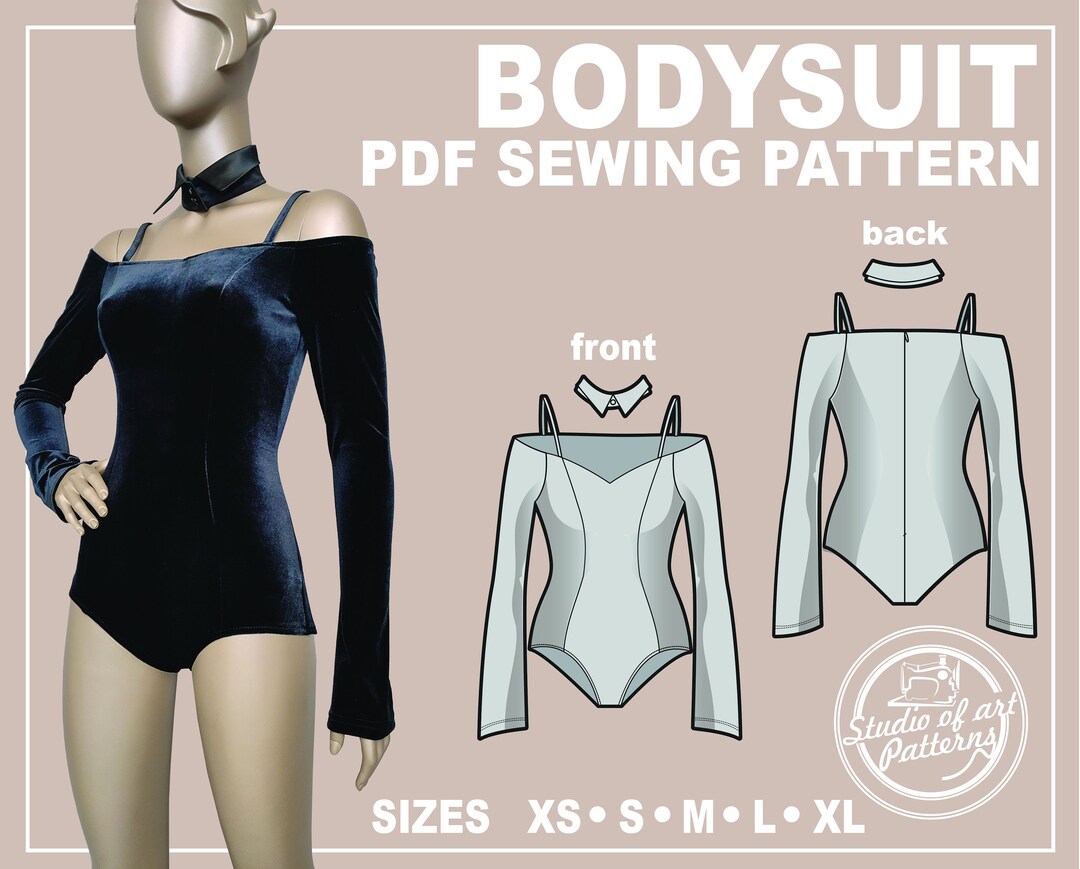 Women's Bodysuit Sewing Pattern With Collar (digital PDF) - Etsy