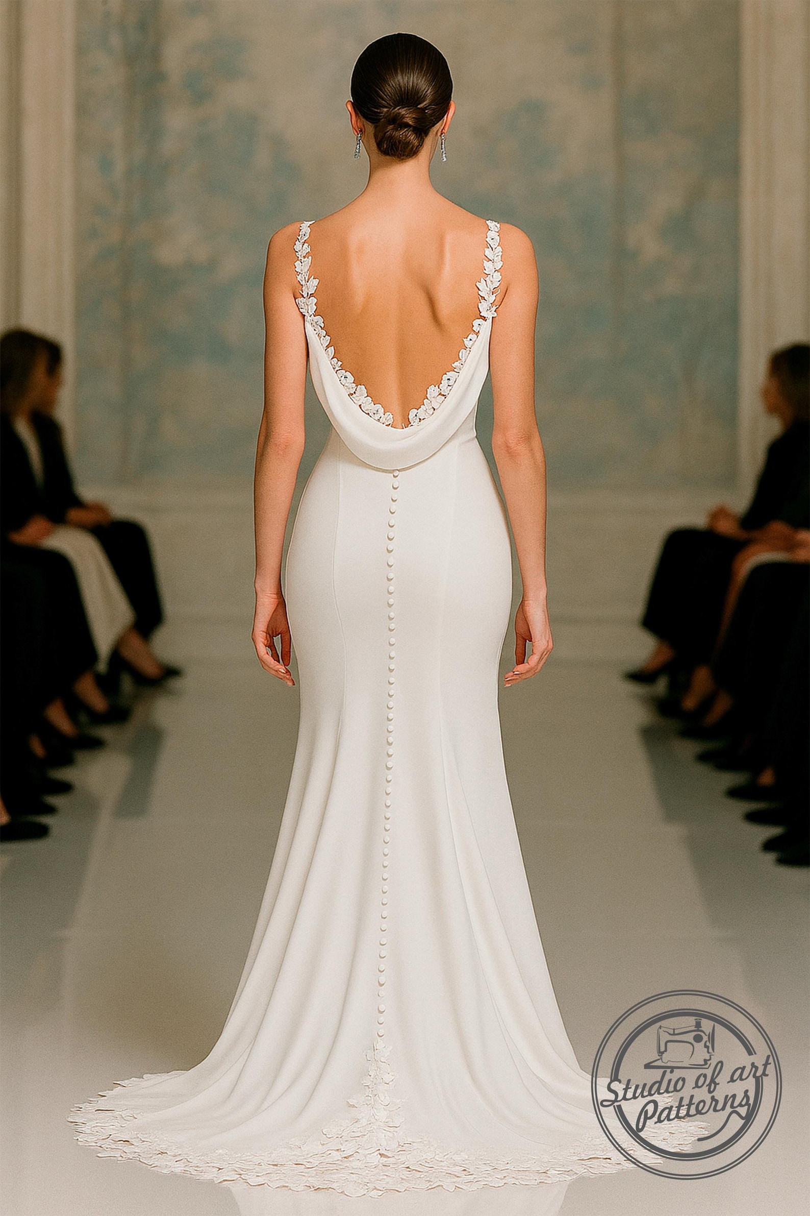 Mermaid Wedding Dress Sewing Pattern With Lace Back (PDF Digital ...