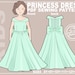 Kids Dress Sewing Pattern: Princess Style, Sizes 8-13 Years (PDF ...