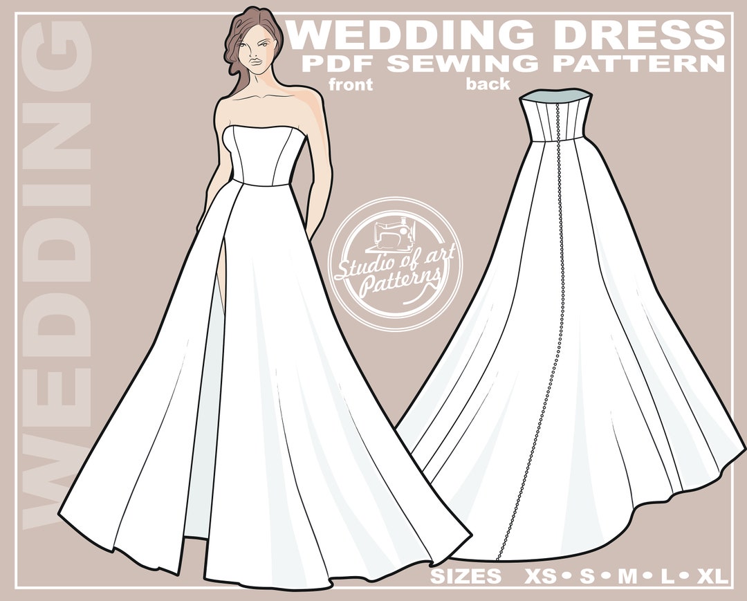 PATTERN WEDDING DRESS. Sewing Pattern Wedding Dress With Corset ...
