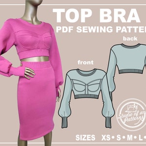 PATTERN TOP. Sewing Pattern. Digital Pack 5 Sizes. Instant Download ...