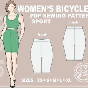 Pattern Women's Bicycles. Sewing Pattern Cycling Shorts. (PDF Digital ...