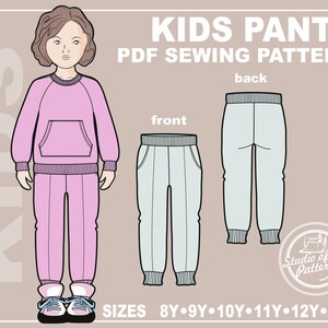 PATTERN KIDS PANTS. Sewing Pattern. Digital Pack 6 Sizes. Instant ...