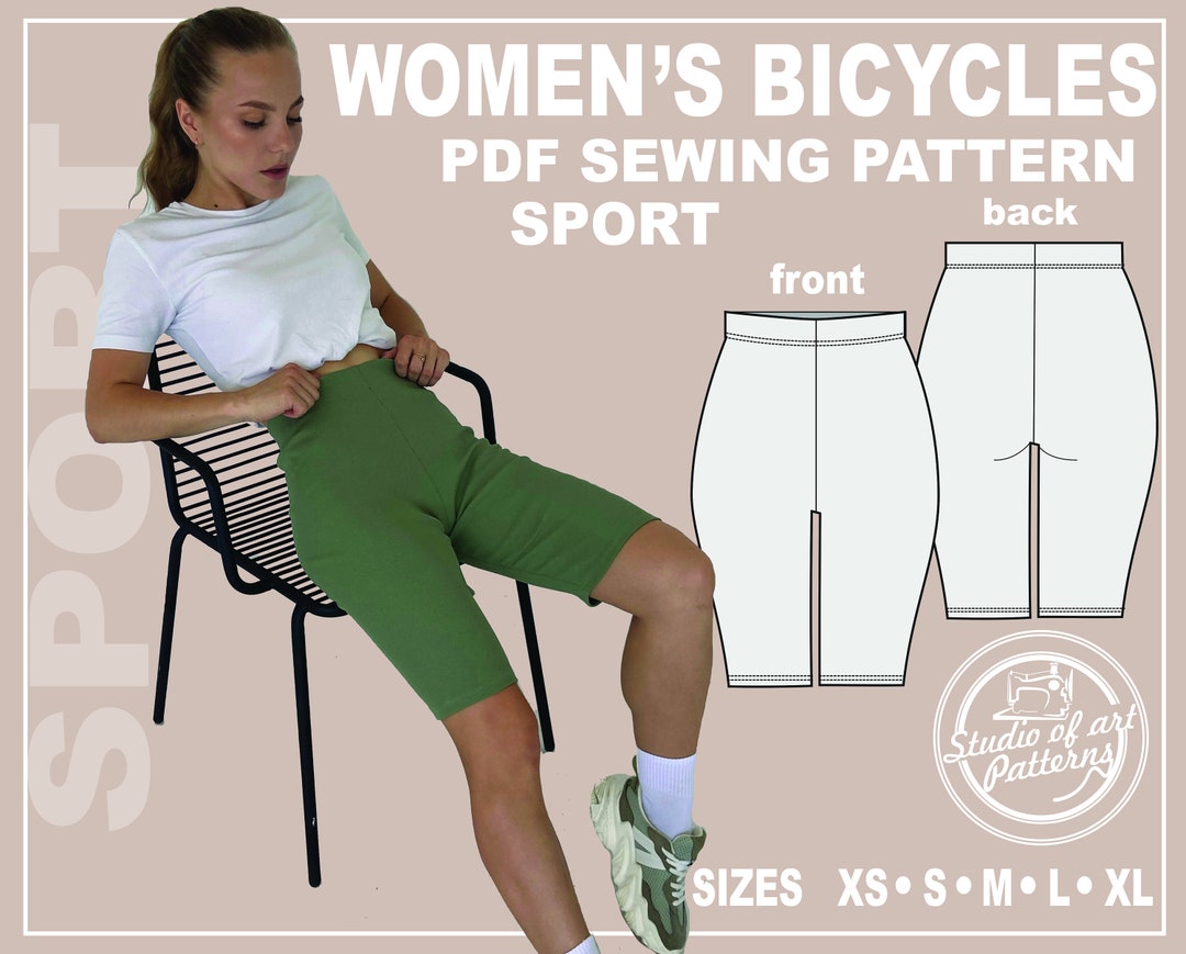 Pattern Women's Bicycles. Sewing Pattern Cycling Shorts. (PDF Digital ...