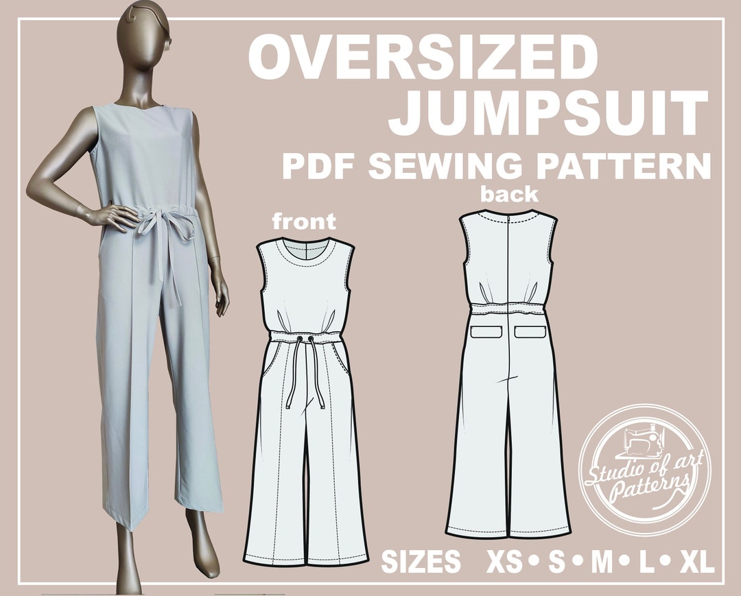 PATTERN WOMEN’S JUMPSUIT. Sewing Pattern Romper. Digital Pack 5 Sizes ...
