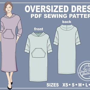 PATTERN OVERSIZED DRESS. Sewing Pattern. Digital Pack 5 Sizes. - Etsy