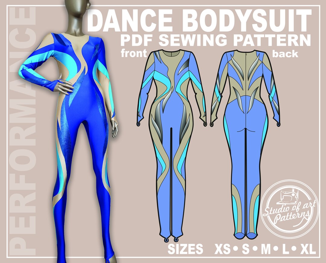 PATTERN DANCE BODYSUIT. Sewing Pattern Jampsuit for Performances ...