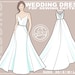 Wedding Dress Sewing Pattern With Detachable Train: Satin Taffeta Gown ...