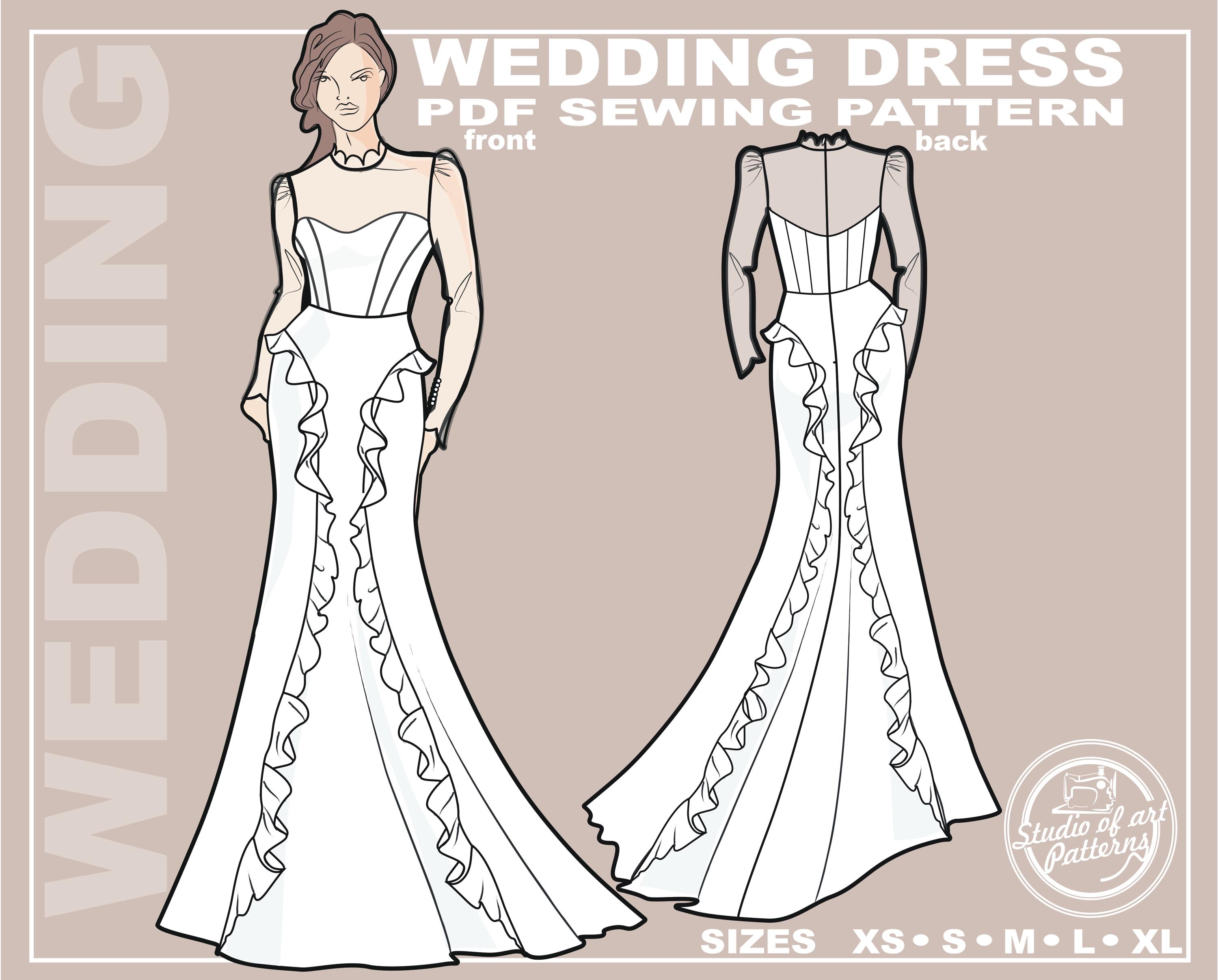 Lace Mermaid Wedding Gown Sewing Pattern: Corset Bodice (PDF Digital ...