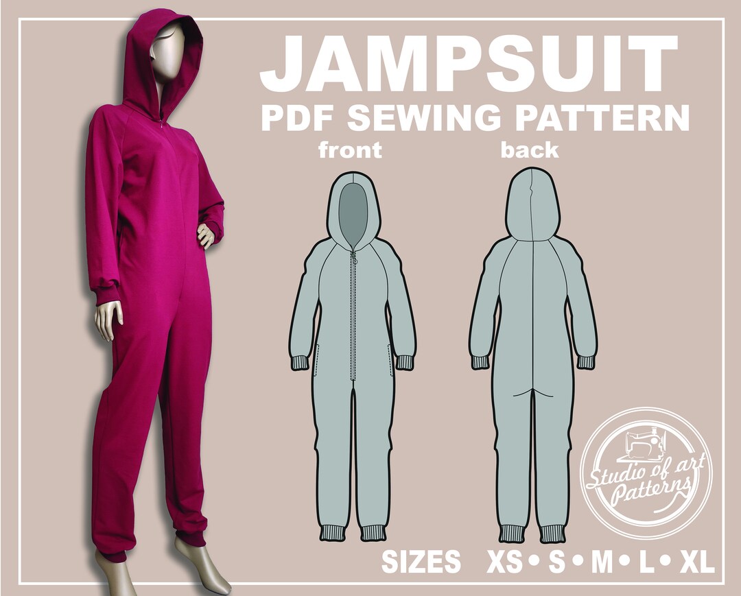 PATTERN OVERSIZED JUMPSUIT. Sewing Pattern Overall With Hood. Digital ...