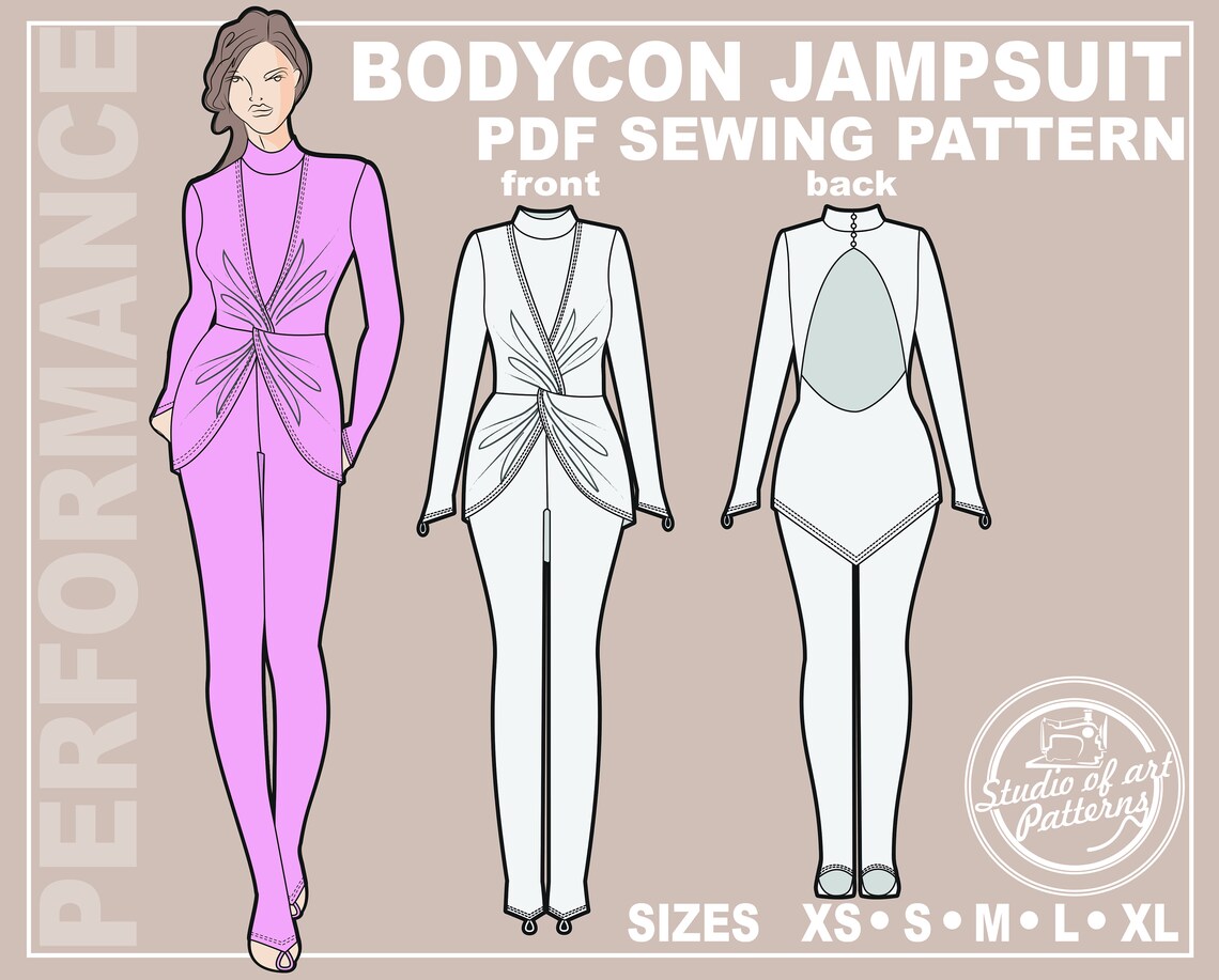PATTERN DANCE BODYSUIT. Sewing Pattern Jampsuit for Performances ...