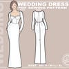 PATTERN WEDDING DRESS. Sewing Pattern Bridal Gown Featuring Draping ...