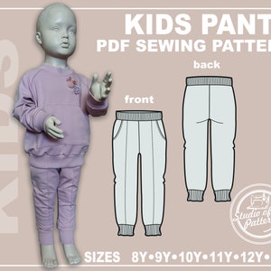PATTERN KIDS PANTS. Sewing Pattern. Digital Pack 6 Sizes. Instant ...