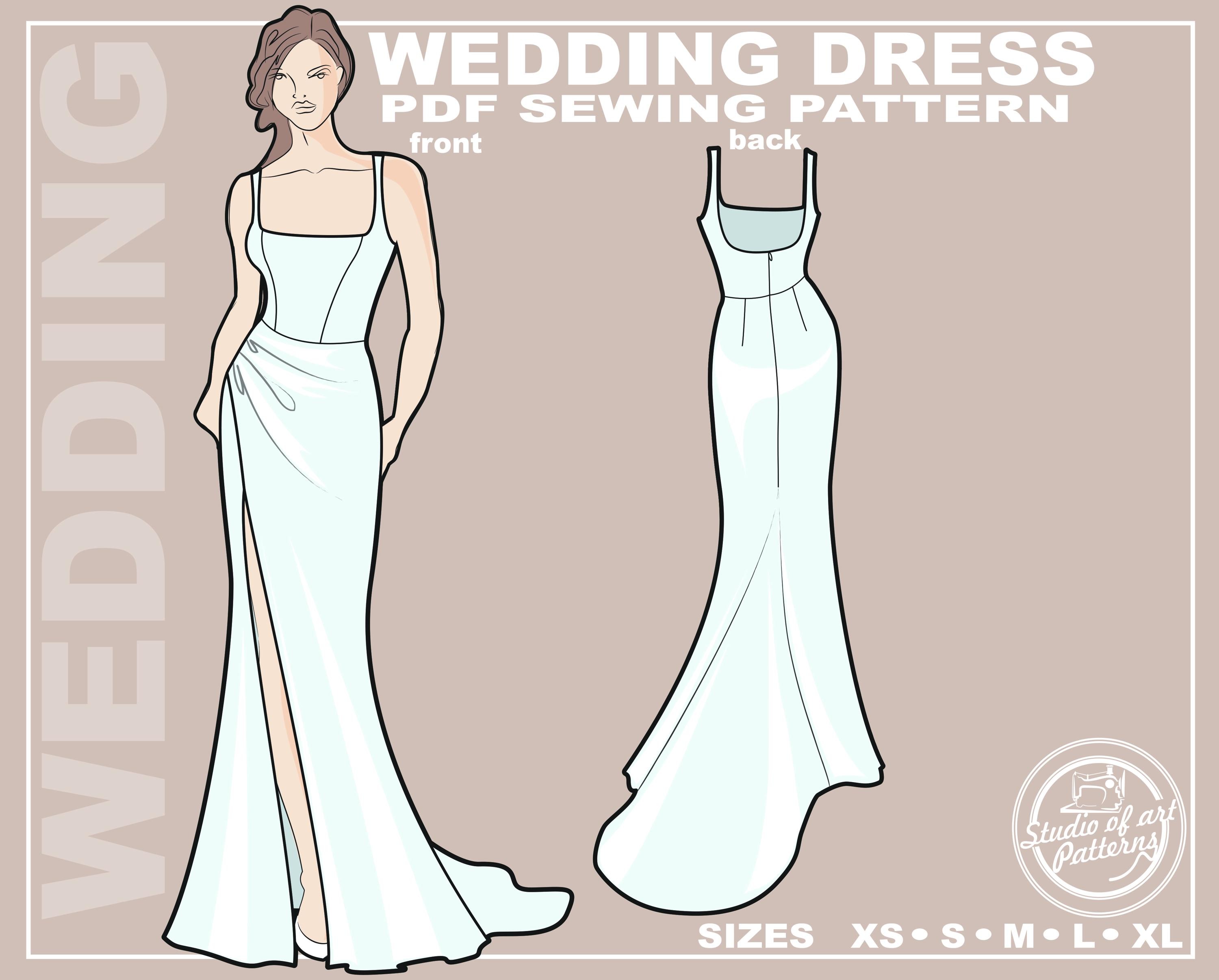 Mermaid Wedding Dress Sewing Pattern: Corset Bodice, Draping (PDF ...