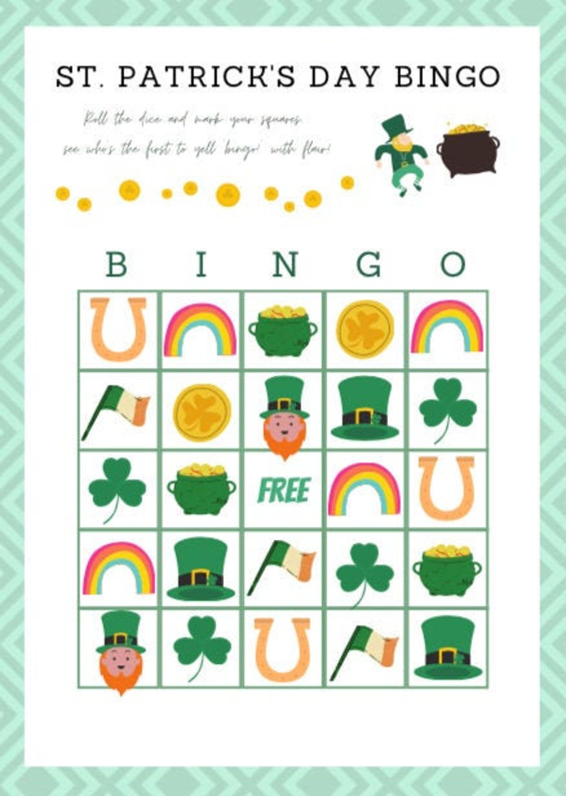 St. Patrick's Day BINGO Cards & Kit (for Kids) - Etsy