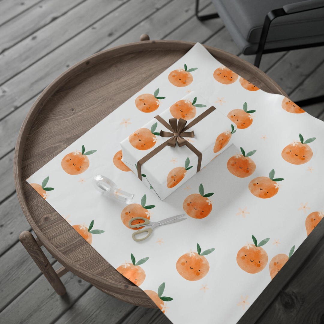 Citrus Wrapping Paper, Fruit Gift Wrap Sheets, Watercolor Lemon Lime ...