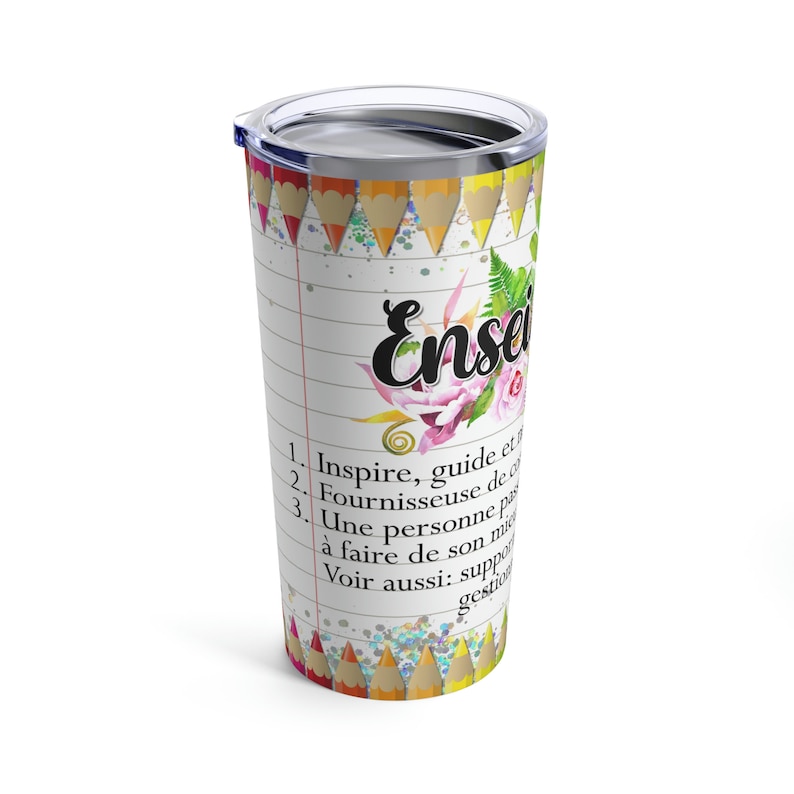 French Teacher Tumbler: Floral Language Gift - Etsy