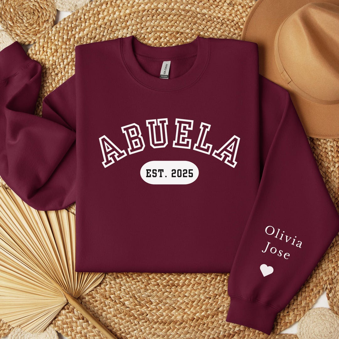 Personalized Abuela Sweatshirt: Grandkids Names, Spanish Grandma Gift ...