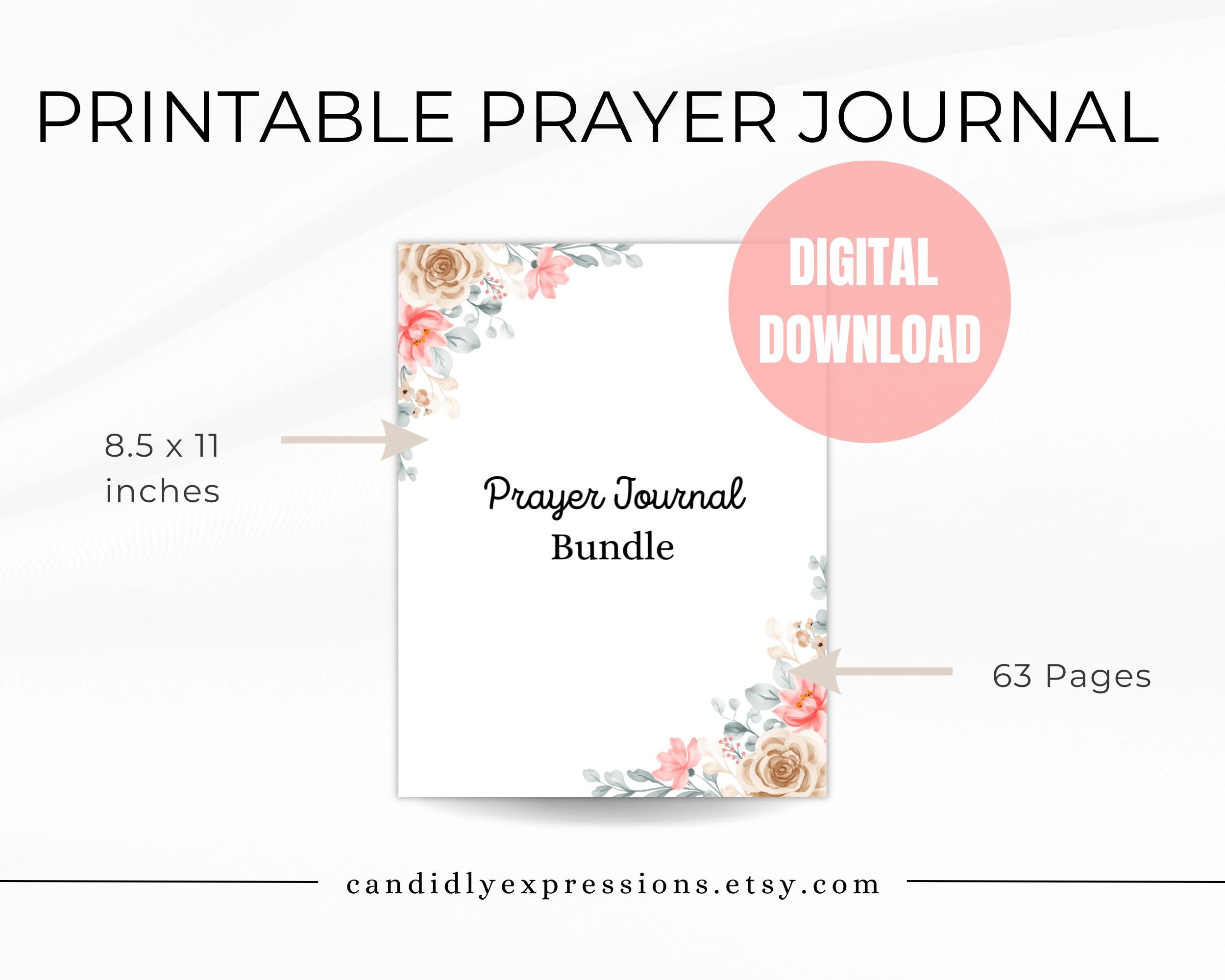 Prayer Journal, Guided Christian Prayer Planner, Digital Download ...