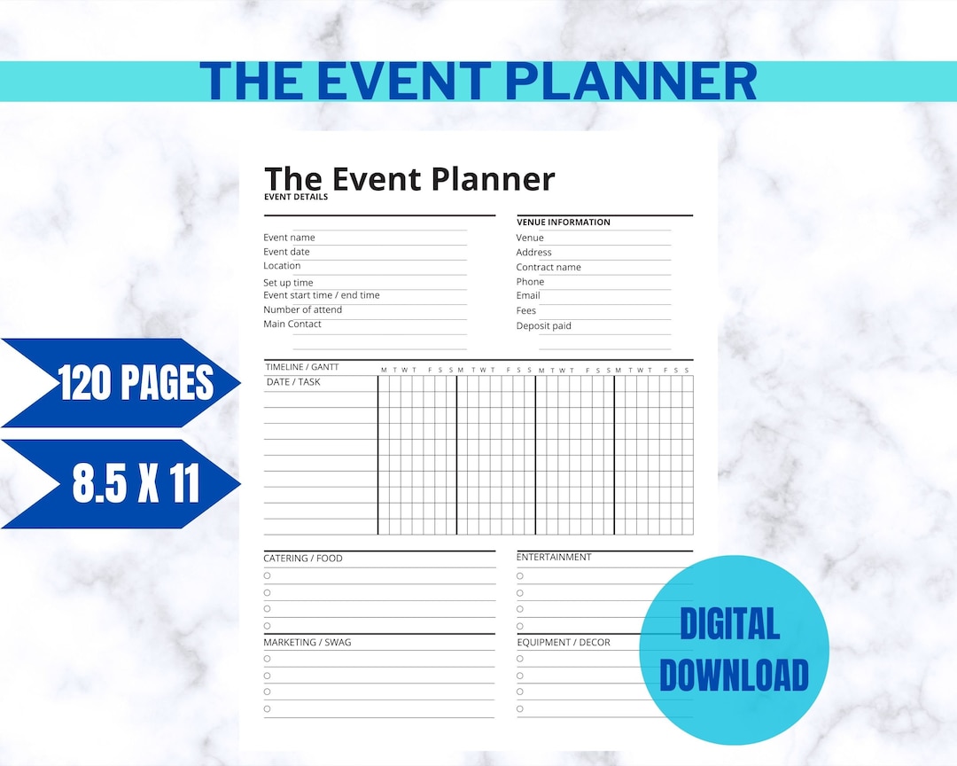 Event Planner Template, Party Planning Digital Download, Event ...