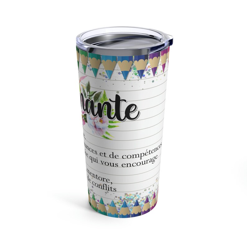 French Teacher Tumbler: Floral Language Gift - Etsy