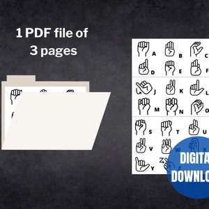 ASL Alphabet Flashcards, American Sign Language Learning, Digital ...