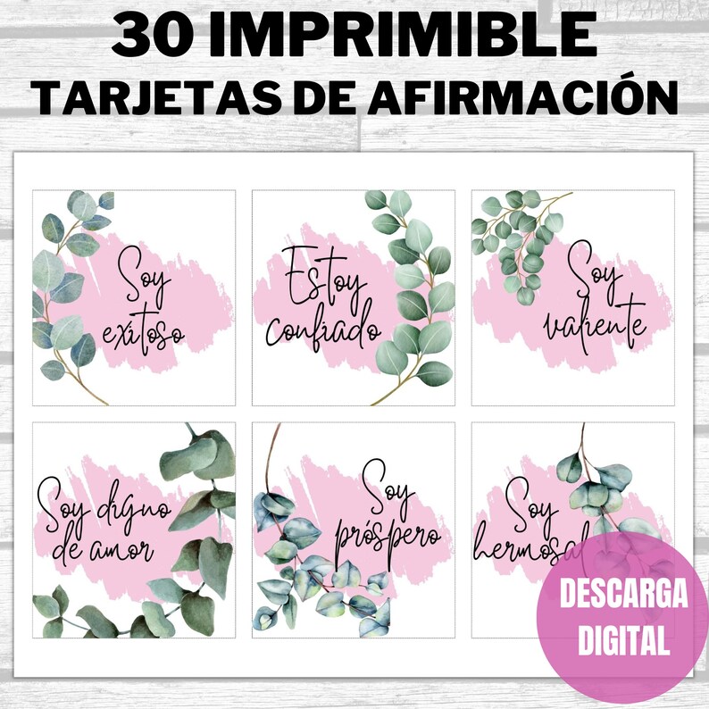 Spanish Affirmation Cards: Self-love & Positive Quotes (digital ...