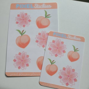 Peach Blossom Sticker Sheet - Matte - Etsy