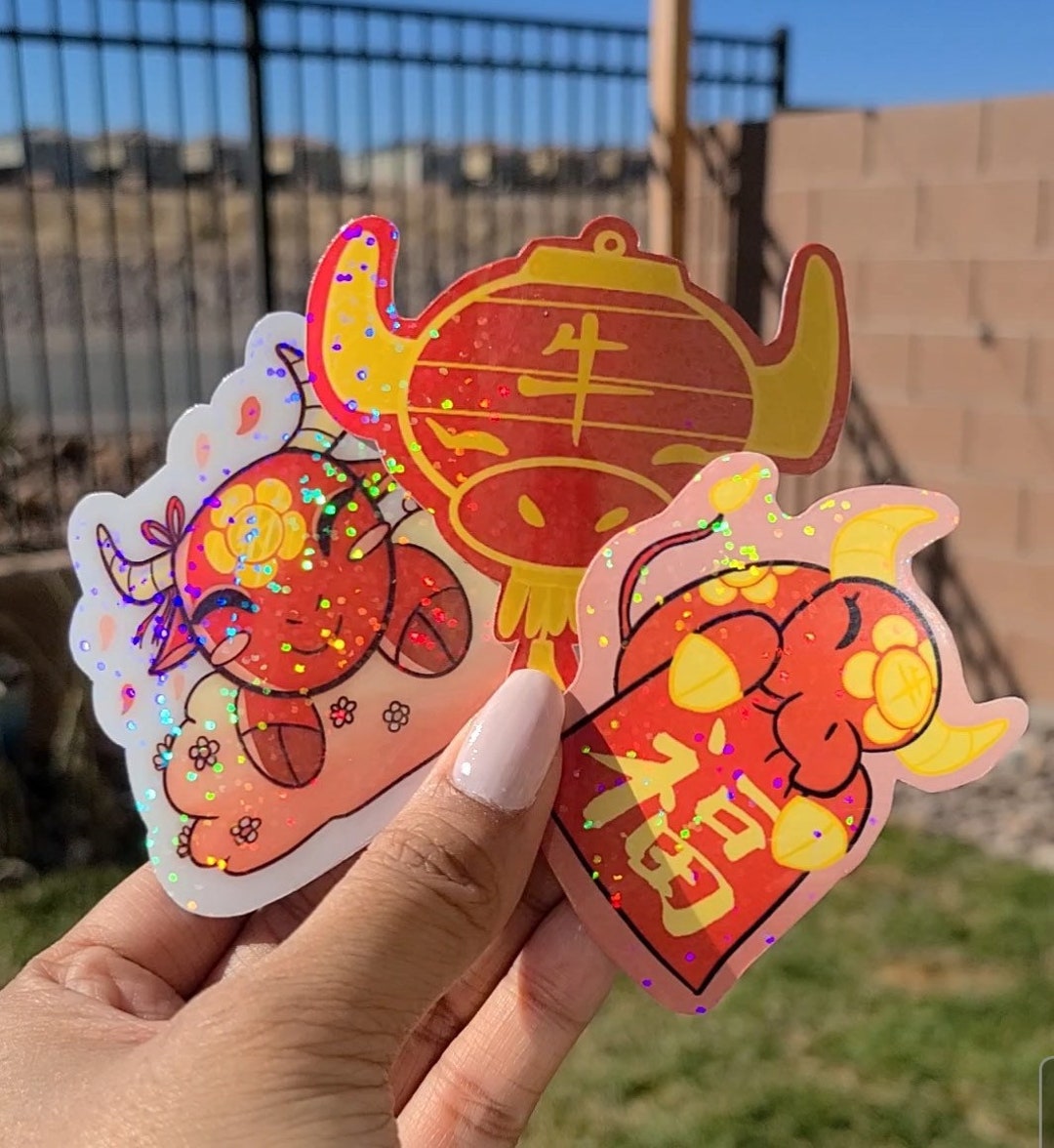 Year of the Ox Stickers - HOLOGRAPHIC - Etsy